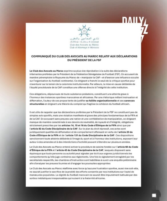 Moroccan Lawyers Condemn Senegal FA President’s Claims, Threaten Legal ...